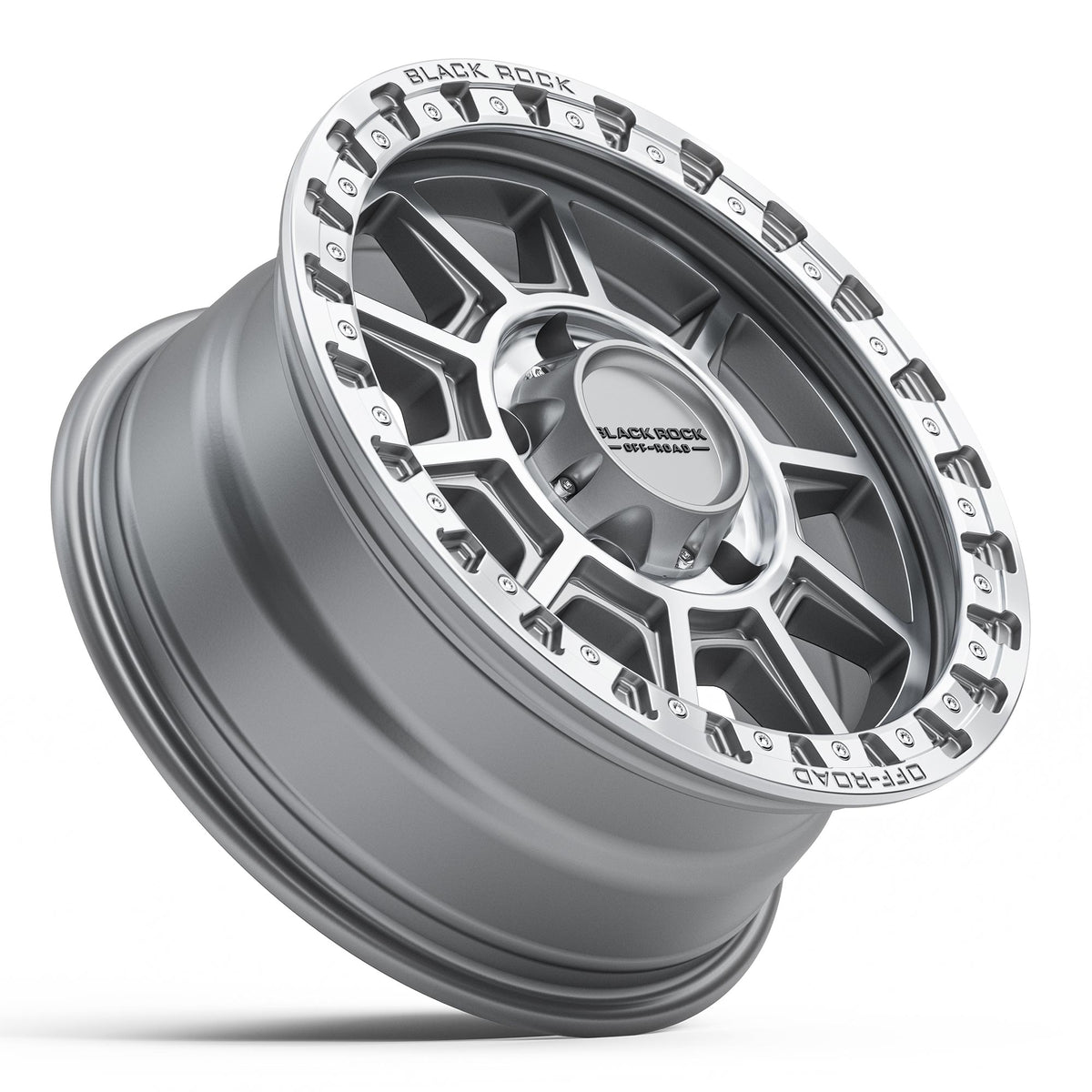 BLACK ROCK WHEELS Gunner 16x7" Alloy Wheel - Silver Machined (Jimny Mo